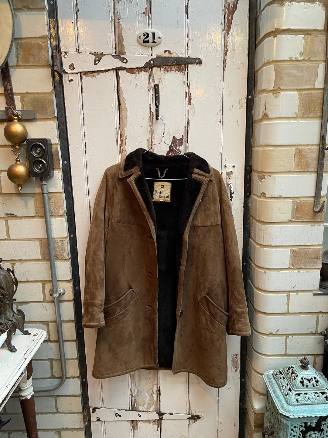 Vintage David Conrad Brown Suede Coat Size 16 - Etsy