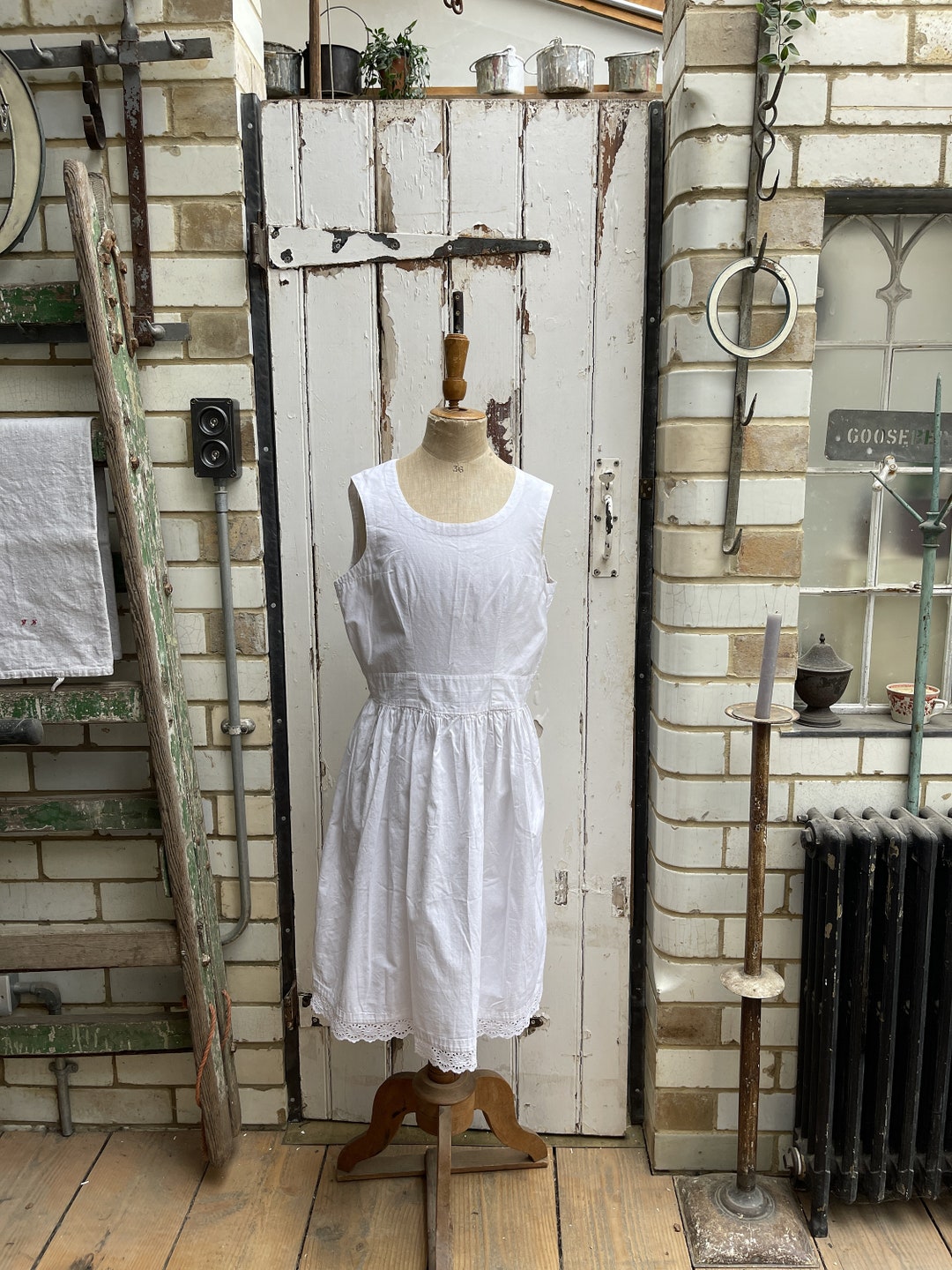 Antique Handmade White Cotton Shift Dress Size S - Etsy