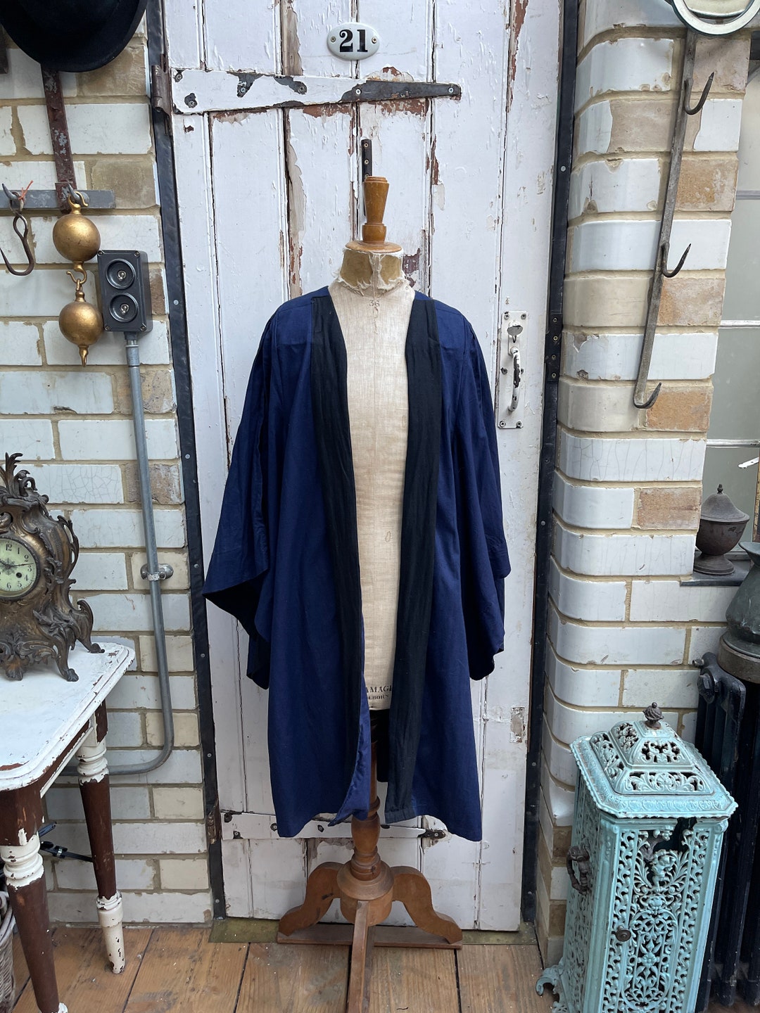 Antique Vintage Blue Academic University Graduation Gown by AE Clothier ...