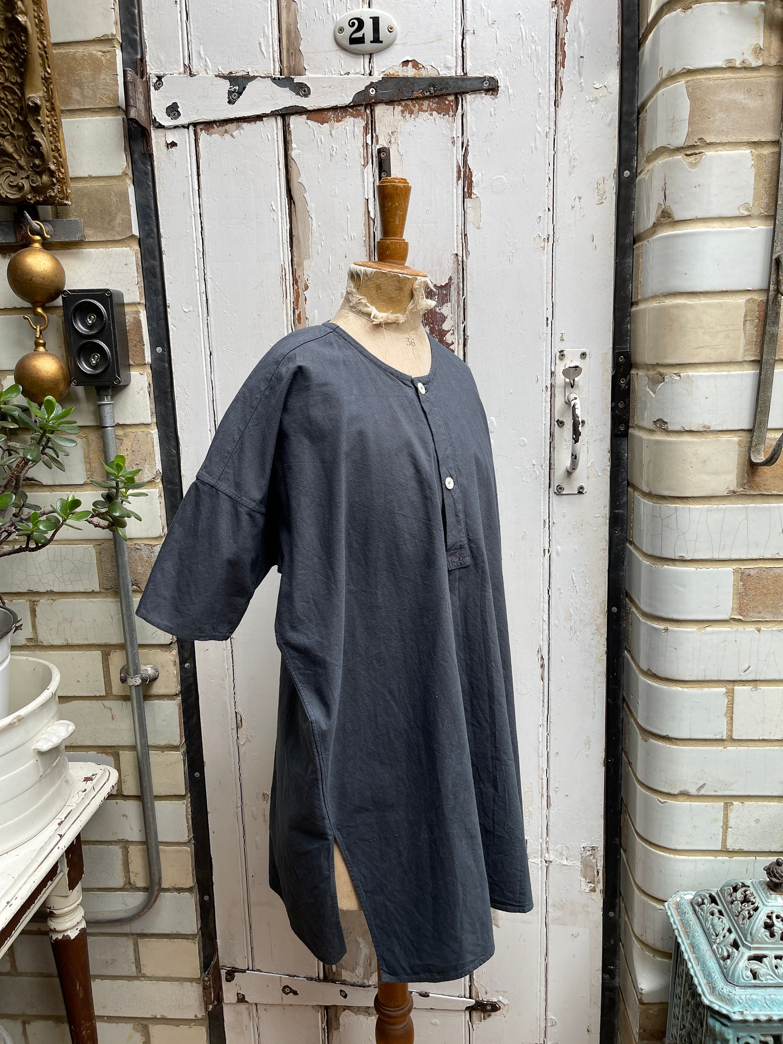 Antique Vintage Dutch Black Cotton Top Initials JW Size L - Etsy