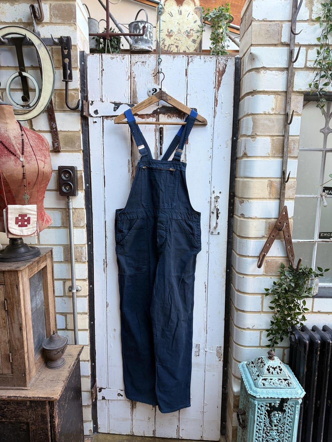 Vintage French Blue Cotton Dungarees Workwear Size S - Etsy