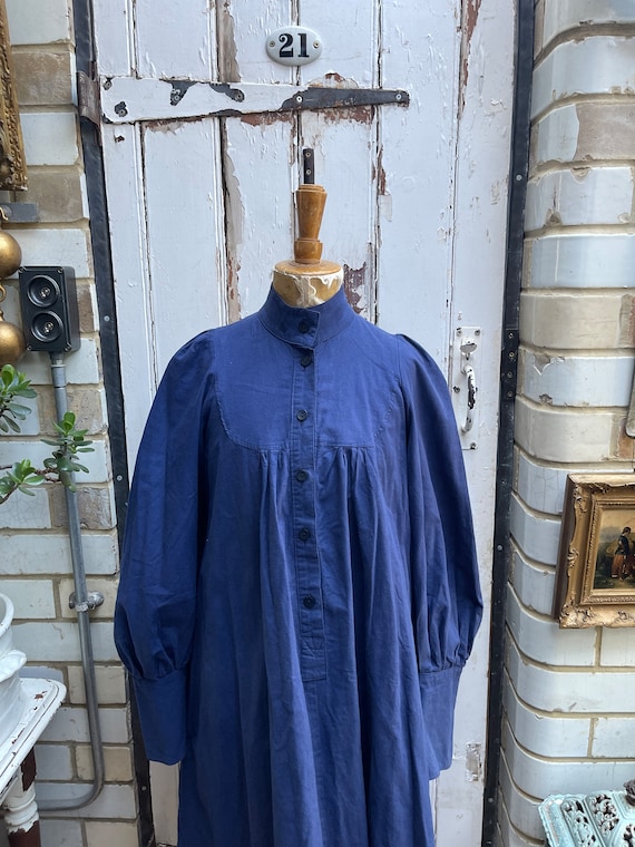 Vintage Laura Ashley 2nd label 70s dark blue cotton h… - Gem