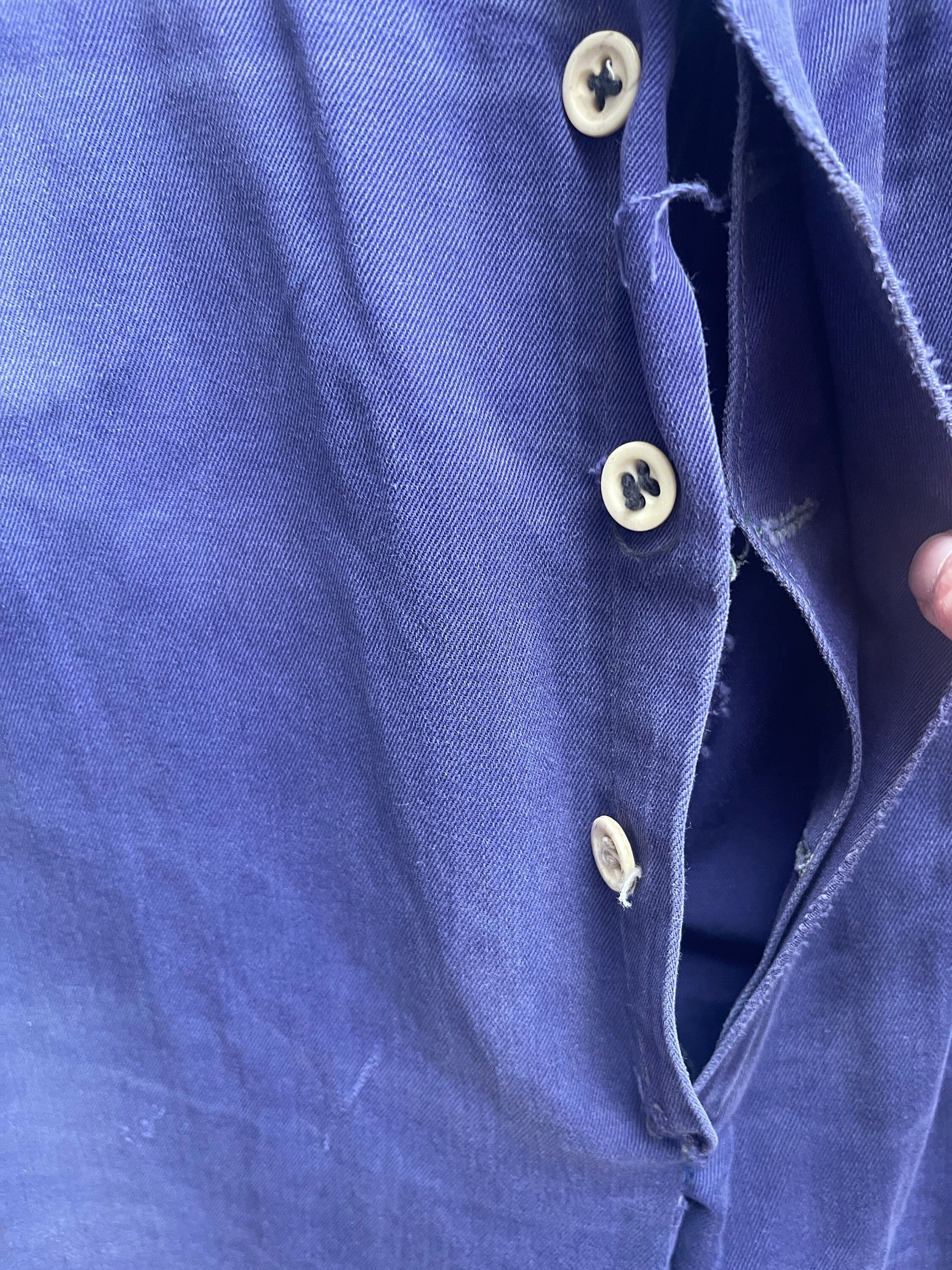 Antique Vintage French Indigo Blue Cotton Workwear Chores Trousers Size ...