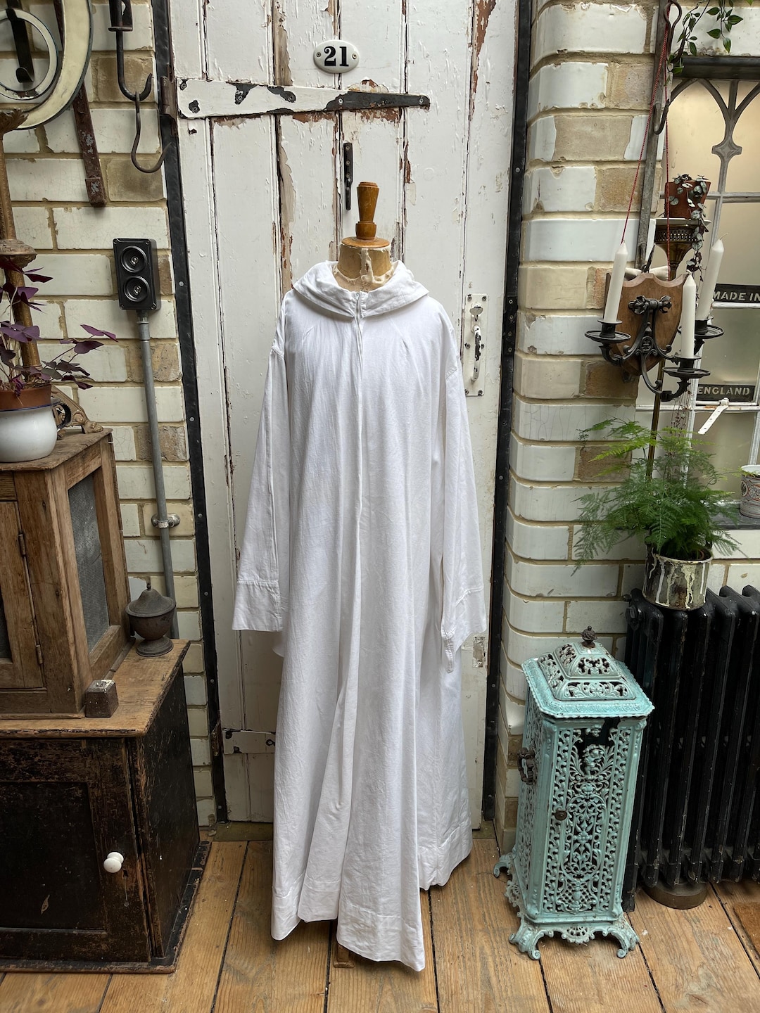 Vintage French Handmade Long White Cotton Priests Gown Size XL - Etsy