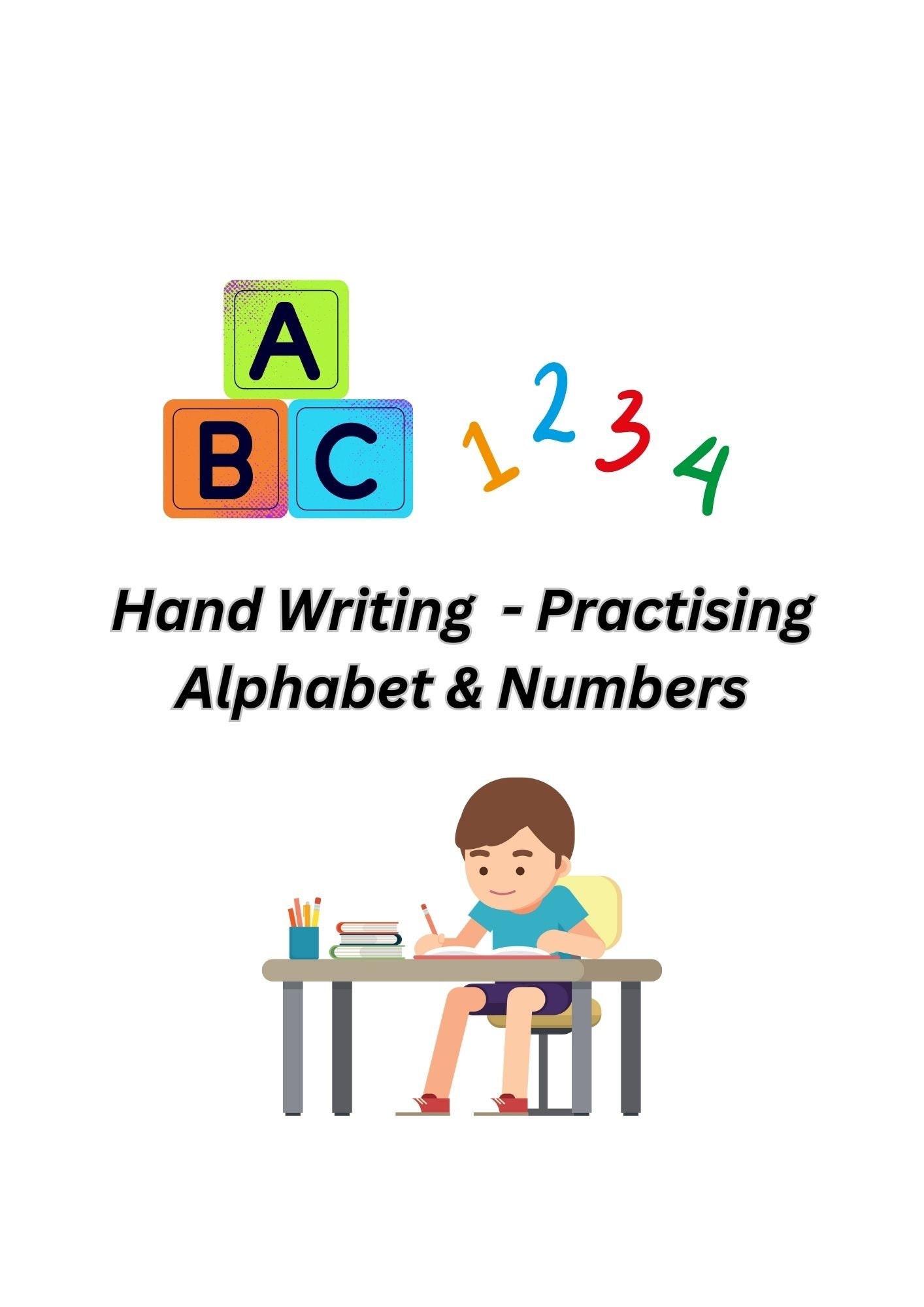 10 Digital Hand Writing Pages - Practising Alphabet & Numbers - Etsy