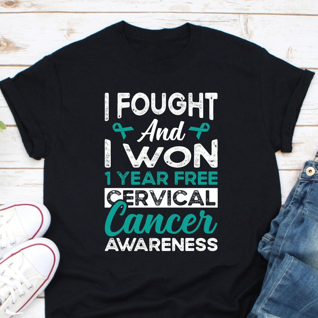 Cervical Cancer Awareness Shirt, I Fought and I Won Shirt, Cervical ...