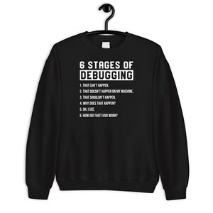 6 Stages of Debugging Shirt, Bug Coding Shirt, Computer Programmer ...