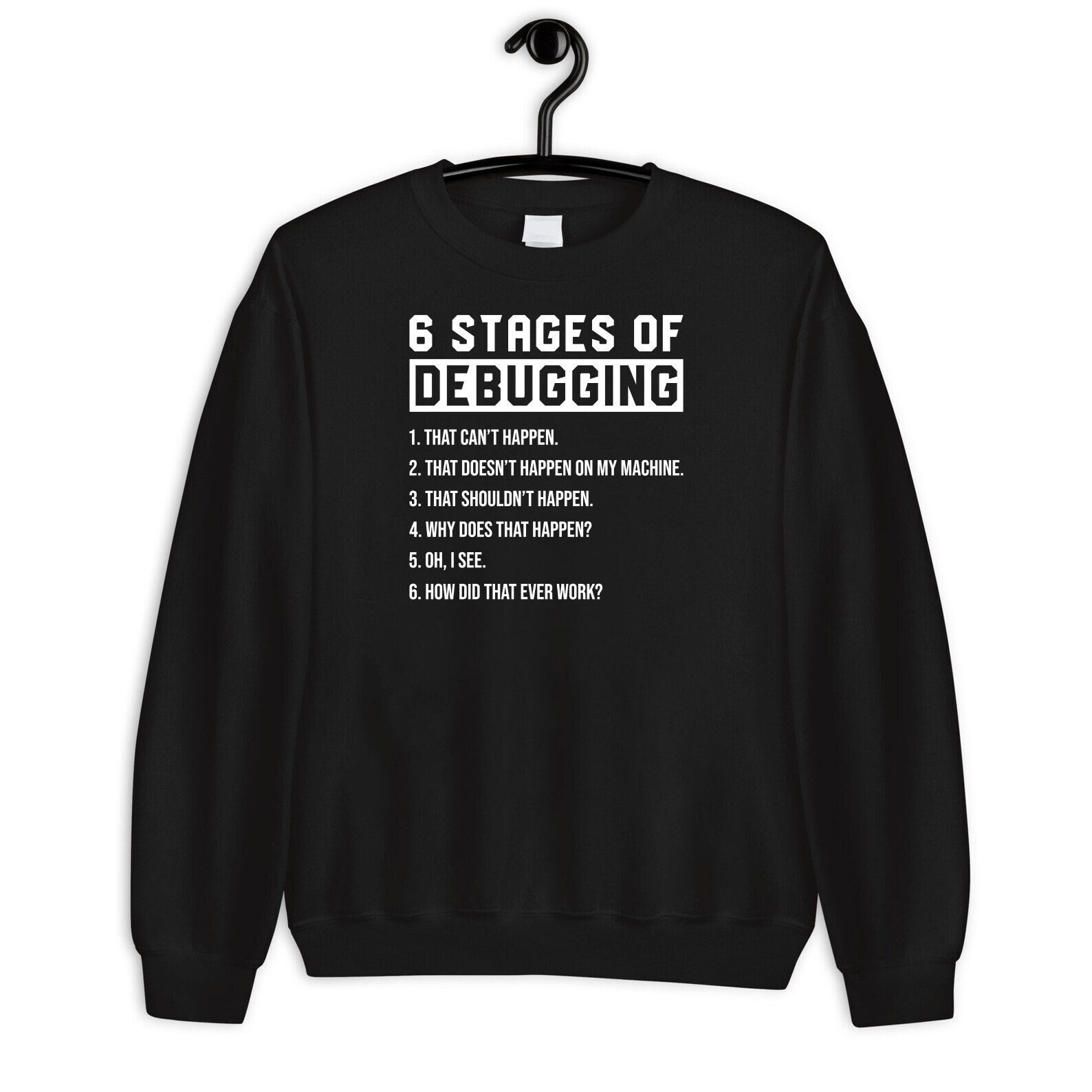 6 Stages of Debugging Shirt, Bug Coding Shirt, Computer Programmer ...