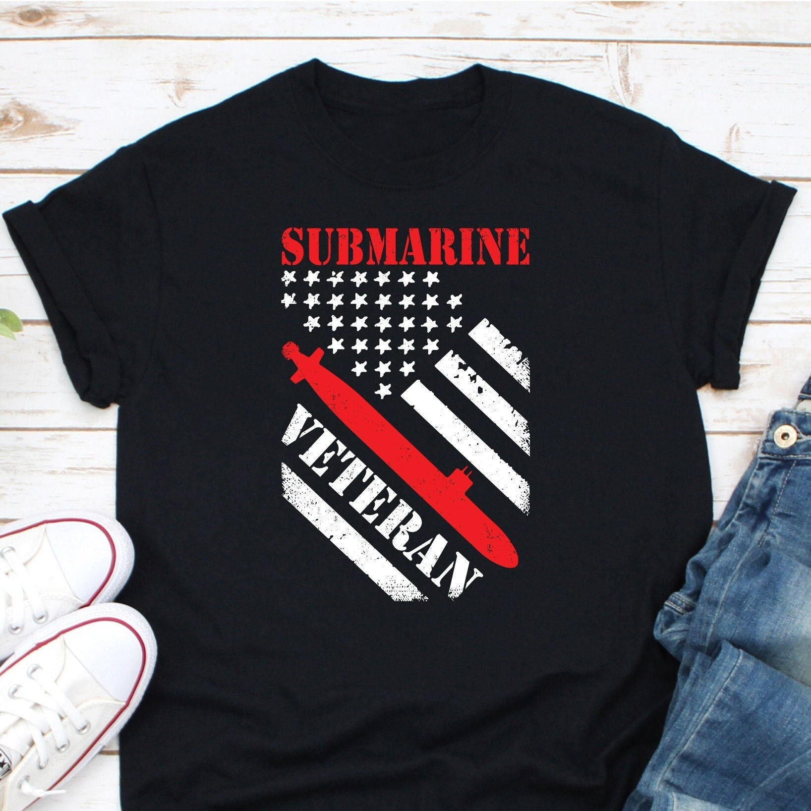 Submarine Veteran USA Flag Shirt, Submariner Shirt, US Navy Submarine ...