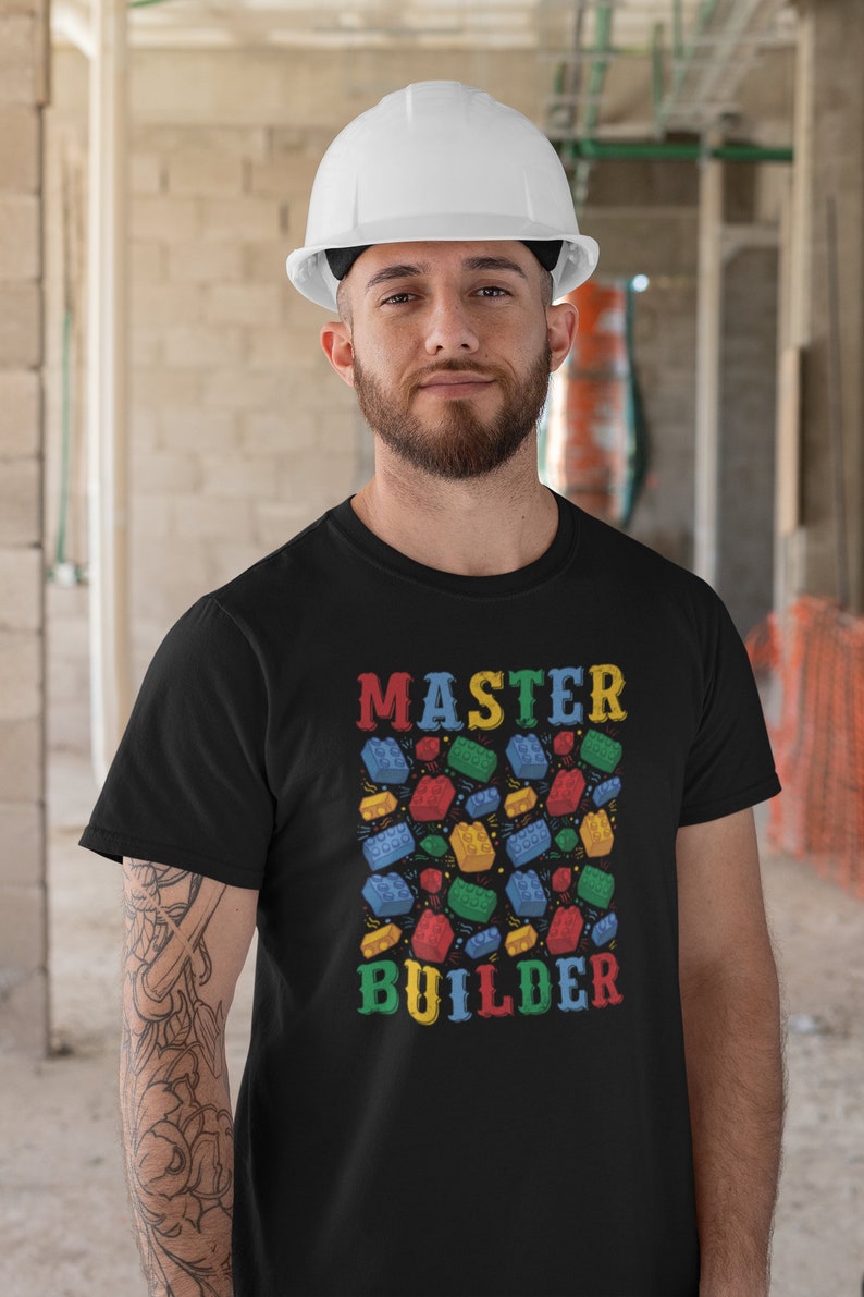 Master Builder Shirt, Funny Building Blocks Shirt, Block Birthday Shirt ...
