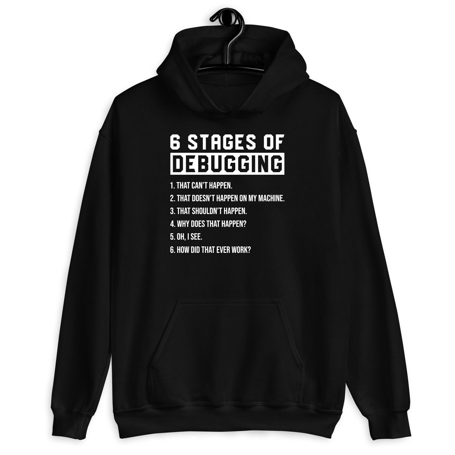 6 Stages of Debugging Shirt, Bug Coding Shirt, Computer Programmer ...