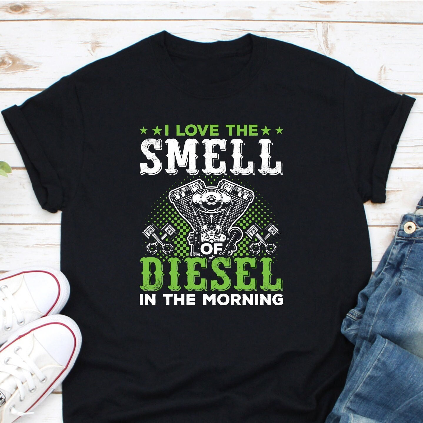 I Love the Smell of Diesel in the Morning Shirt, Diesel Truck Mechanic ...