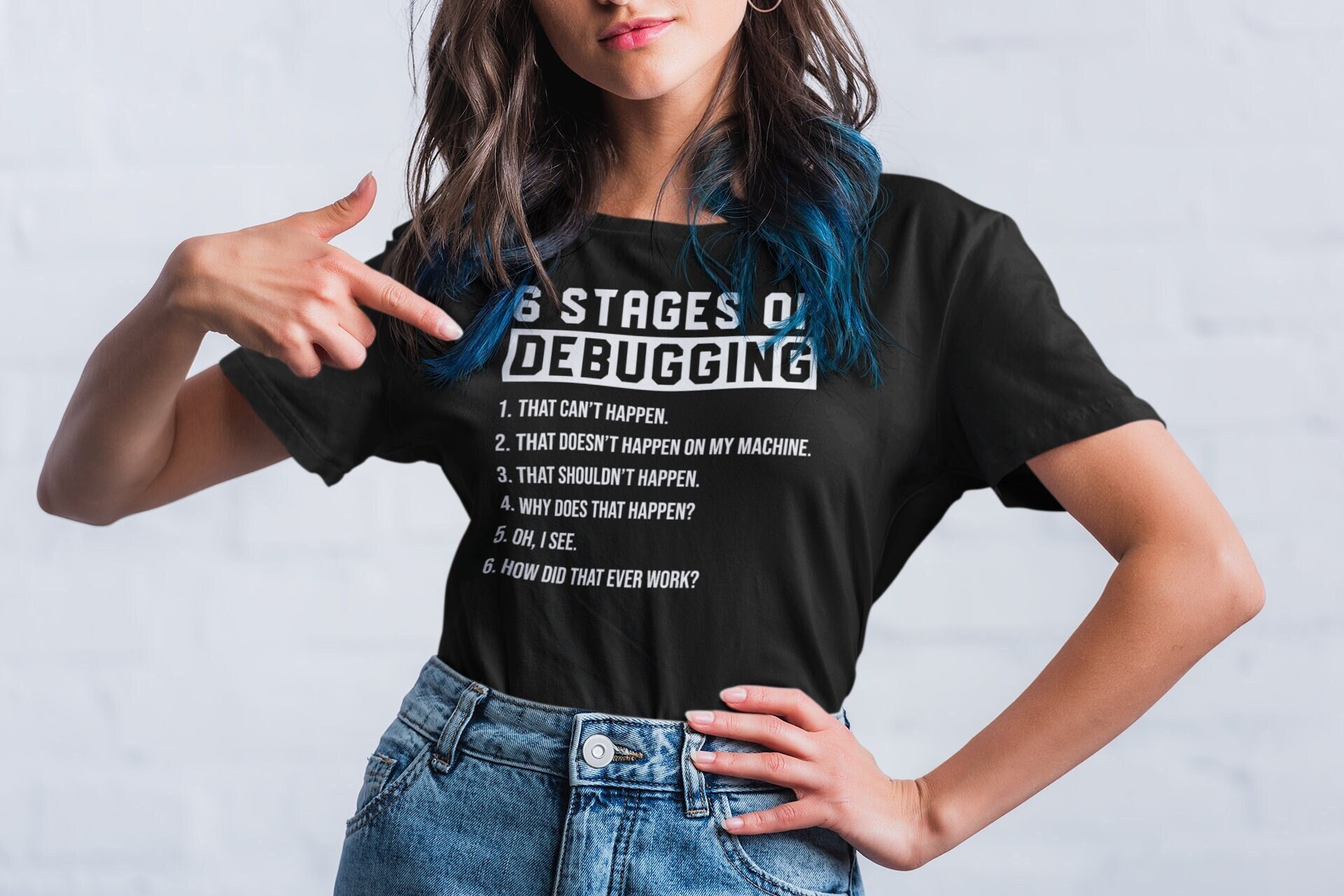 6 Stages of Debugging Shirt, Bug Coding Shirt, Computer Programmer ...