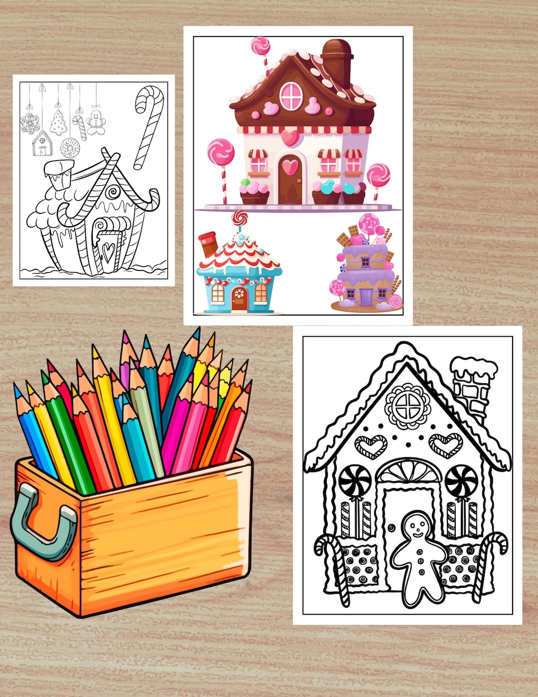Candy House Coloring Pages – 10 Sweet and Whimsical Printable Sheets - Etsy
