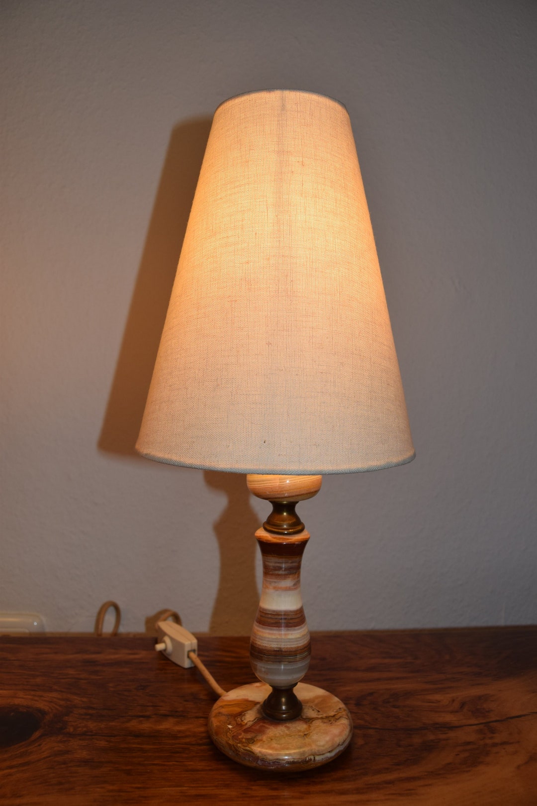 Mid-century Table Lamp, Marble Base - Etsy