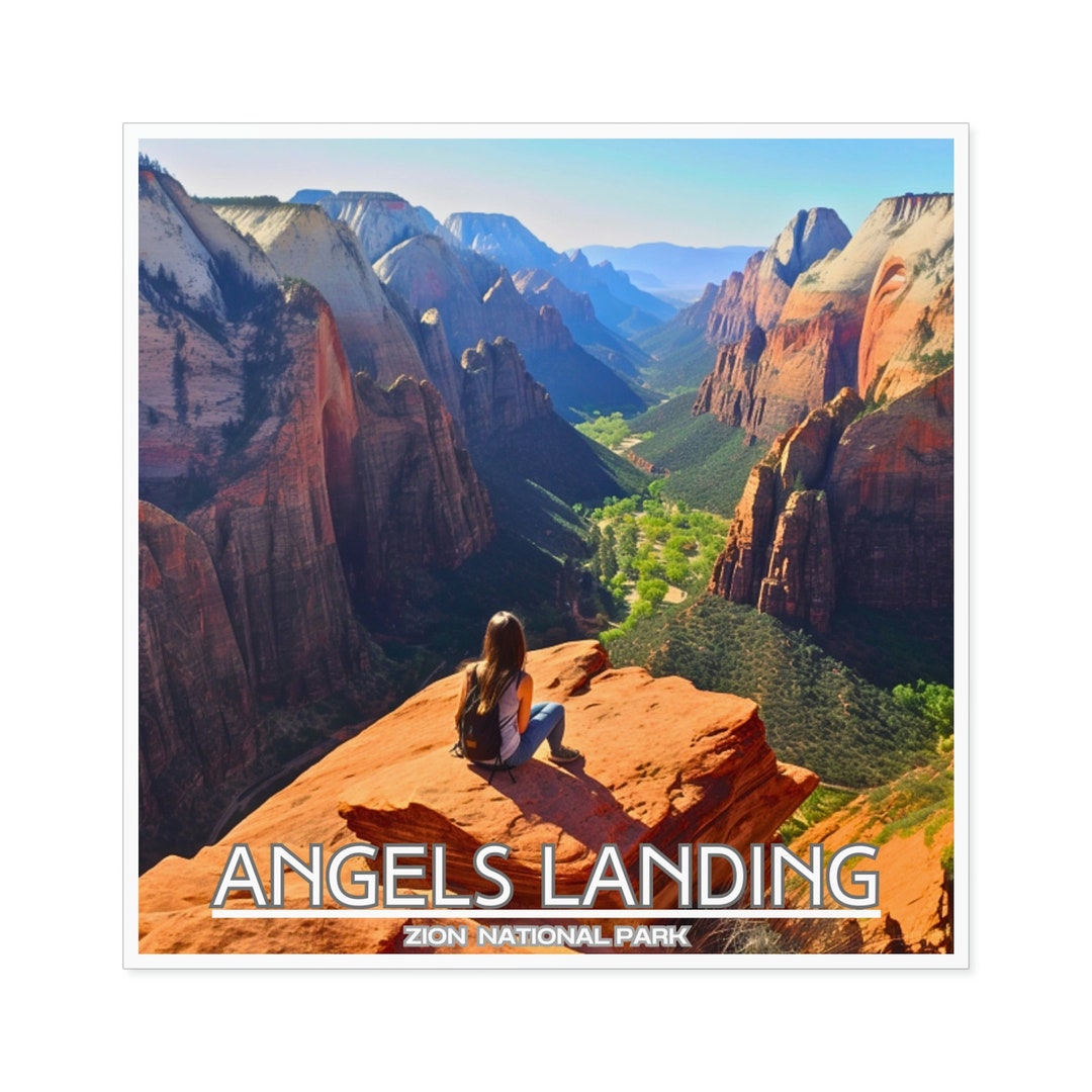 Angel's Landing at Zion National Park - Inspiring Girl's View Indoor ...