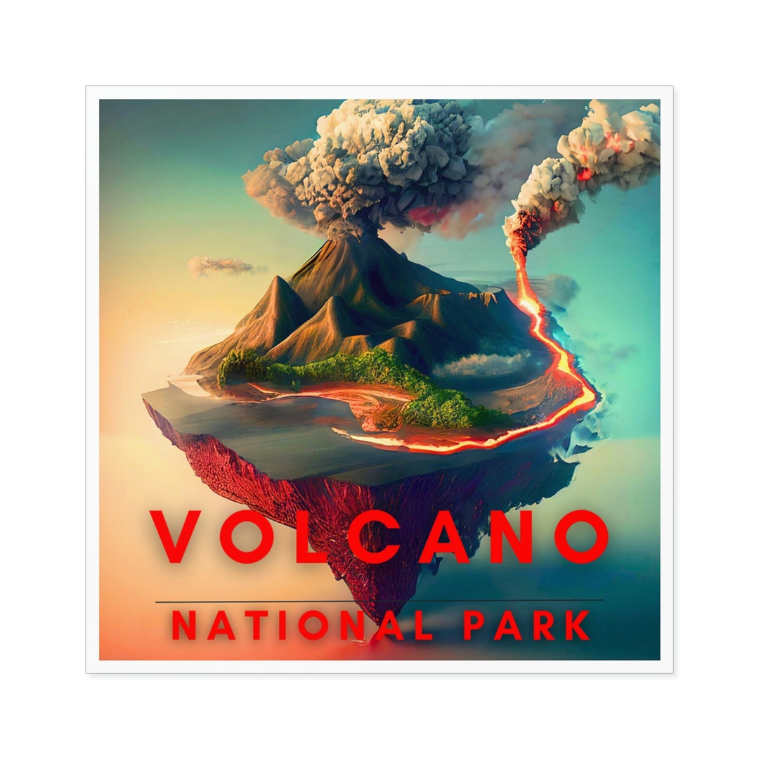 Volcano National Park: Fiery Wonder Indoor & Outdoor Stickers - Etsy