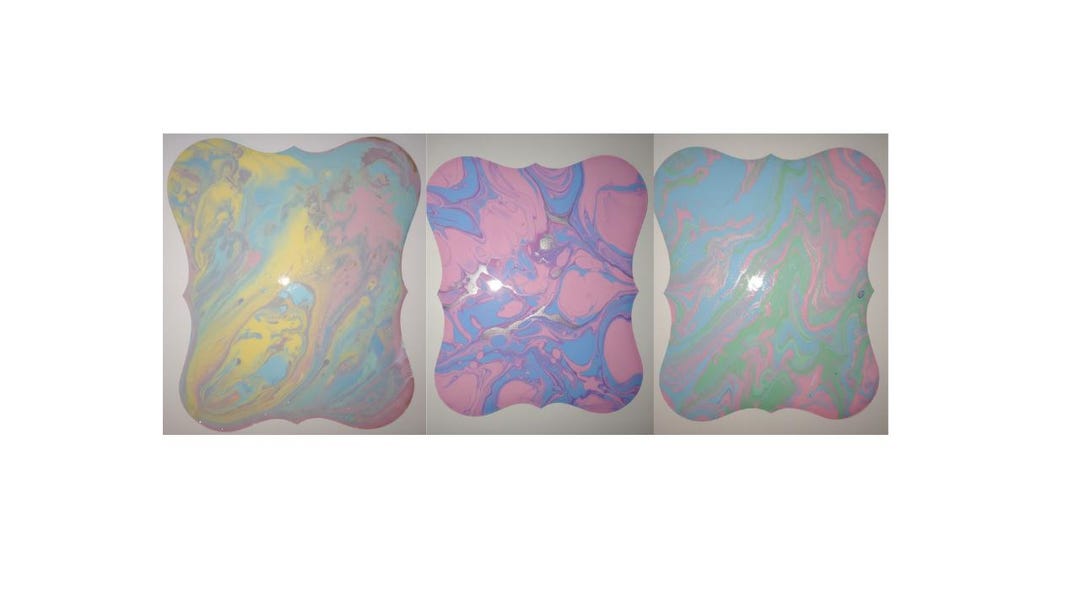 Spring Pastel Abstract Wall Art – Handmade Acrylic Pour Decor, Soft ...