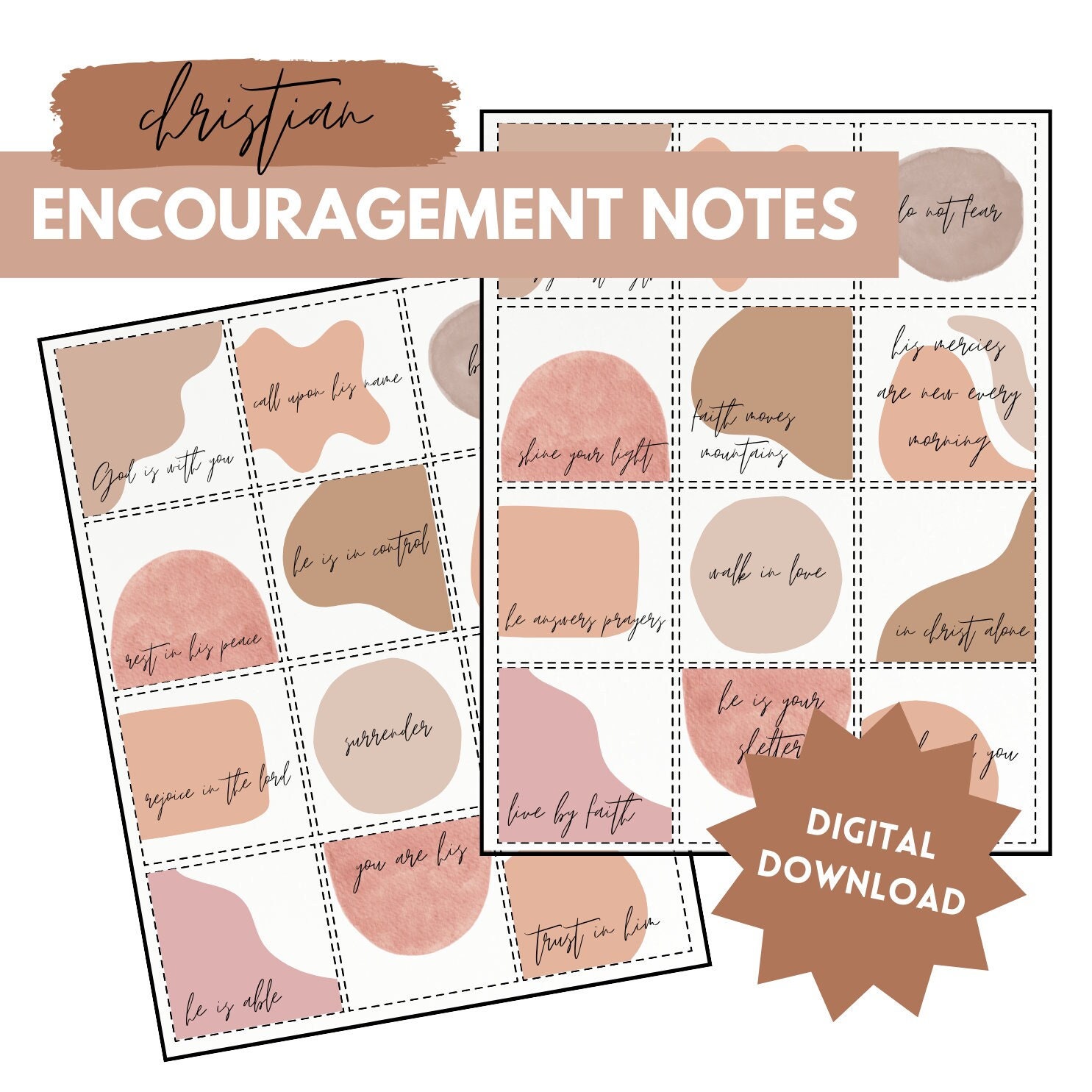 Christian Encouragement Cards - Inspirational Notes - Printable ...