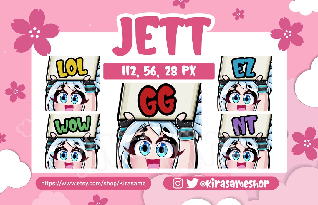 Valorant Emotes Jett Emotes Twitch/discord/youtube Cute Emotes Discord ...