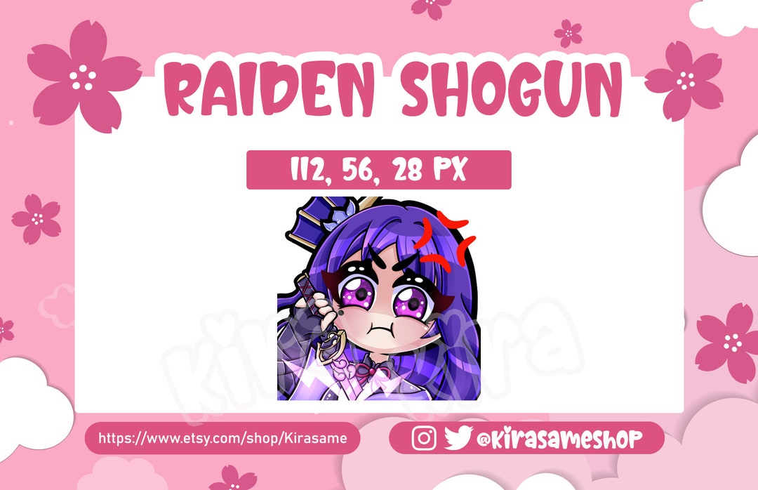 Genshin Impact Emote Shogun Raiden Emote Twitch/discord/youtube Cute ...