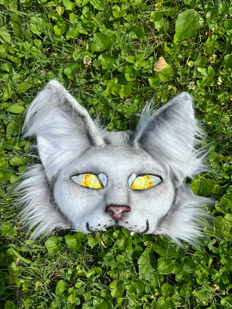 HQ White Therian Cat Mask Bendable Ears - Etsy