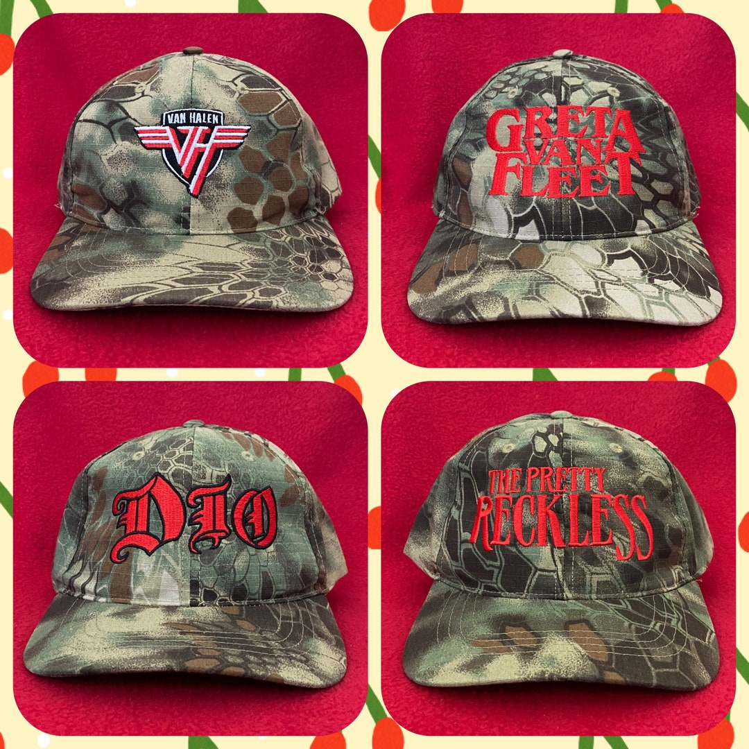 Rock Band Embroidered Baseball Cap Hat Camouflage Reptile Pattern ...