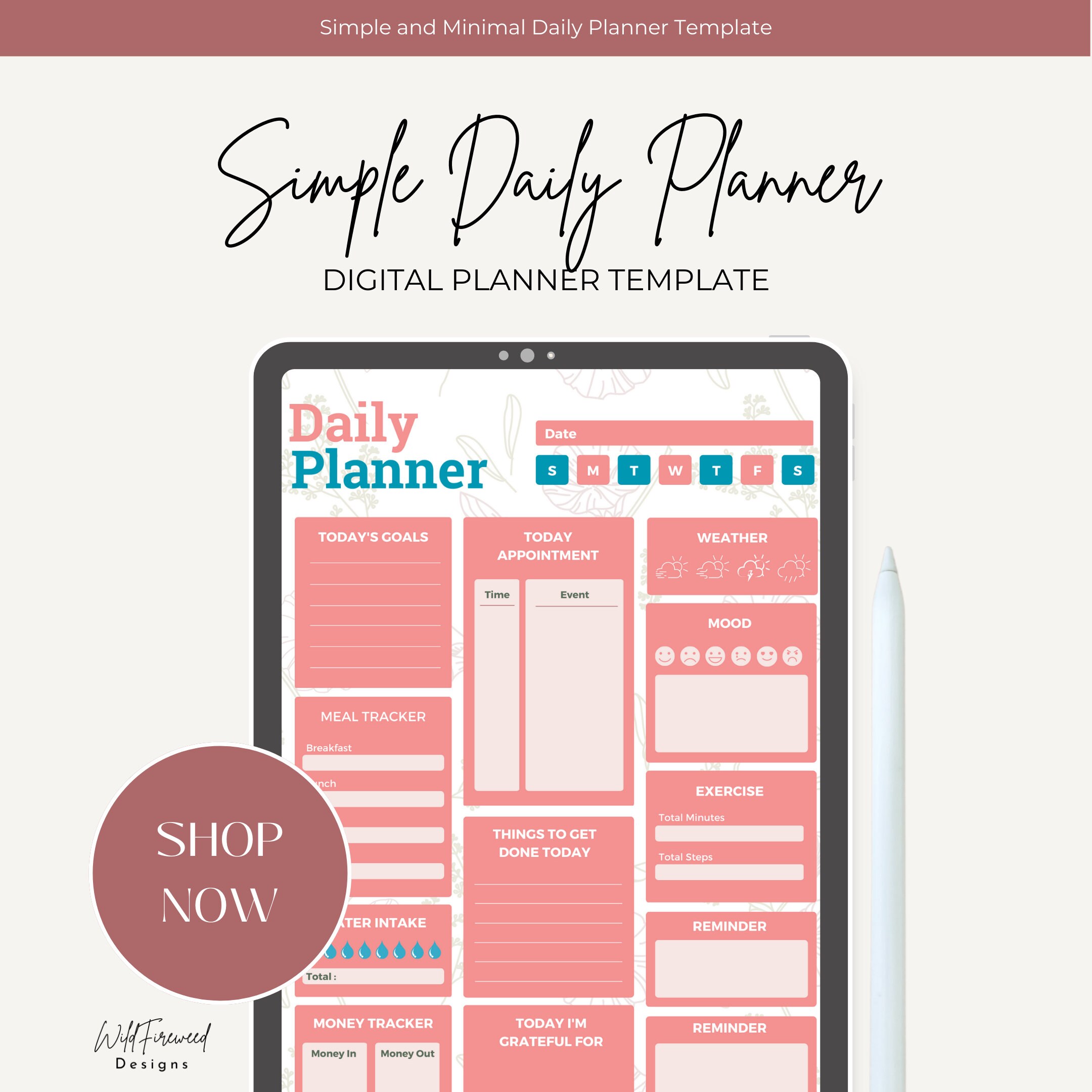 Daily Digital Planner Template, Good Notes Planner, Printable Planner ...