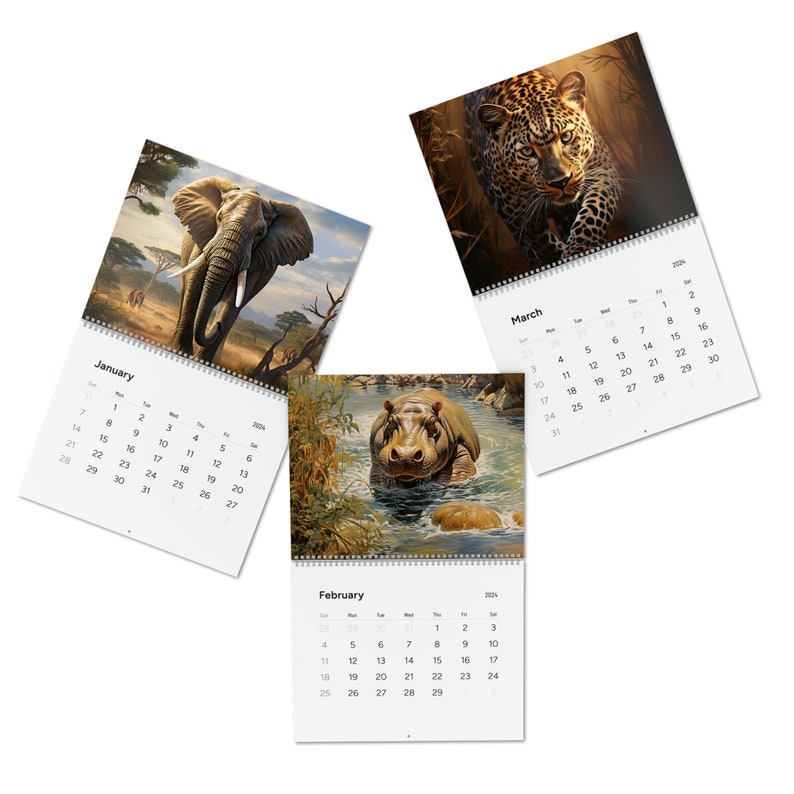 Wild Animals Wall Calendar (2024) - Etsy