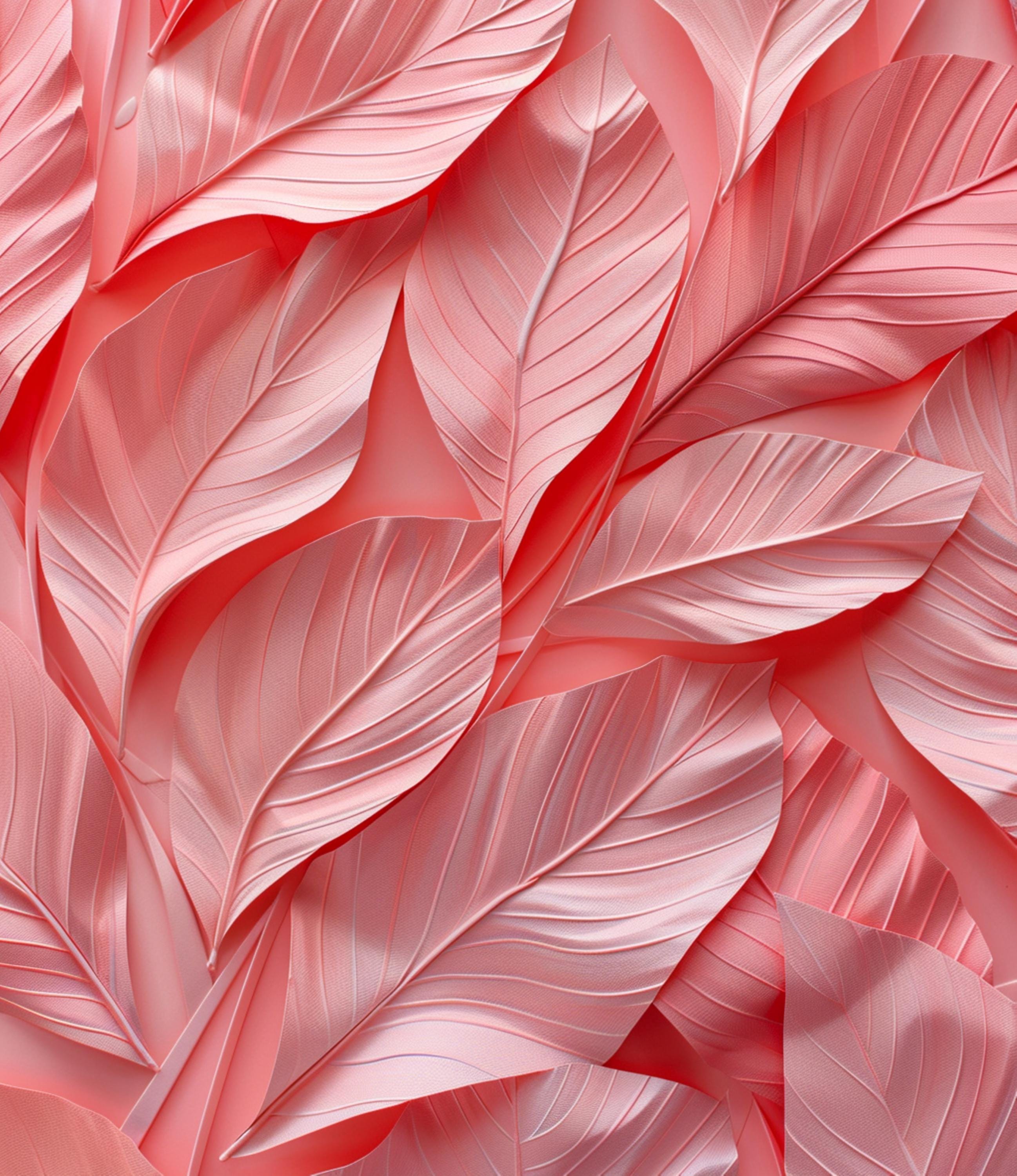 Pink Leaves Wallpaper - Etsy