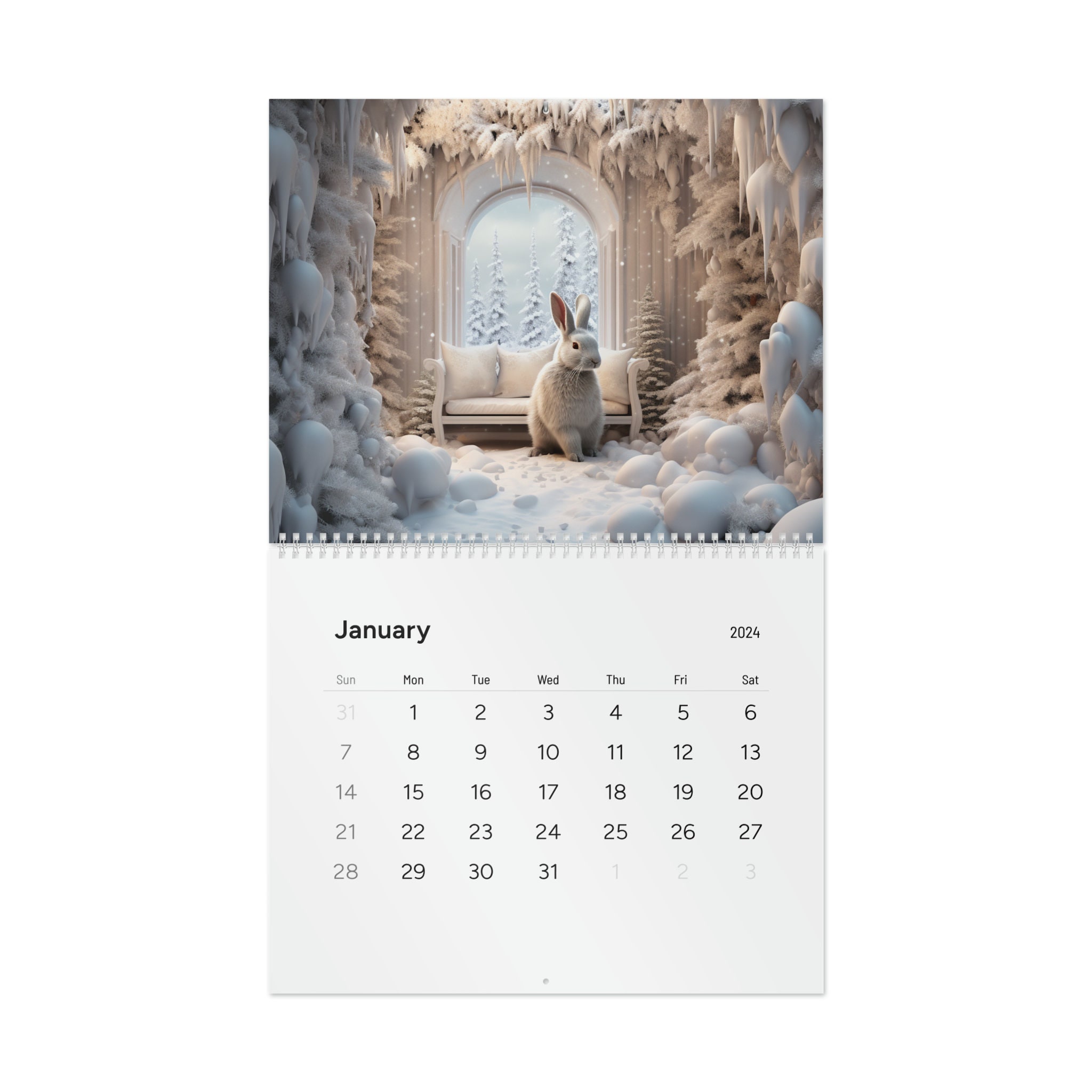 Wild Bunny Wall Calendar (2024) - Etsy