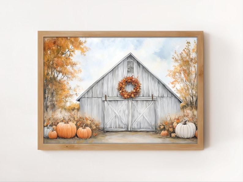 Autumn Barn Print: Rustic Farmhouse Wall Art (digital Download) - Etsy