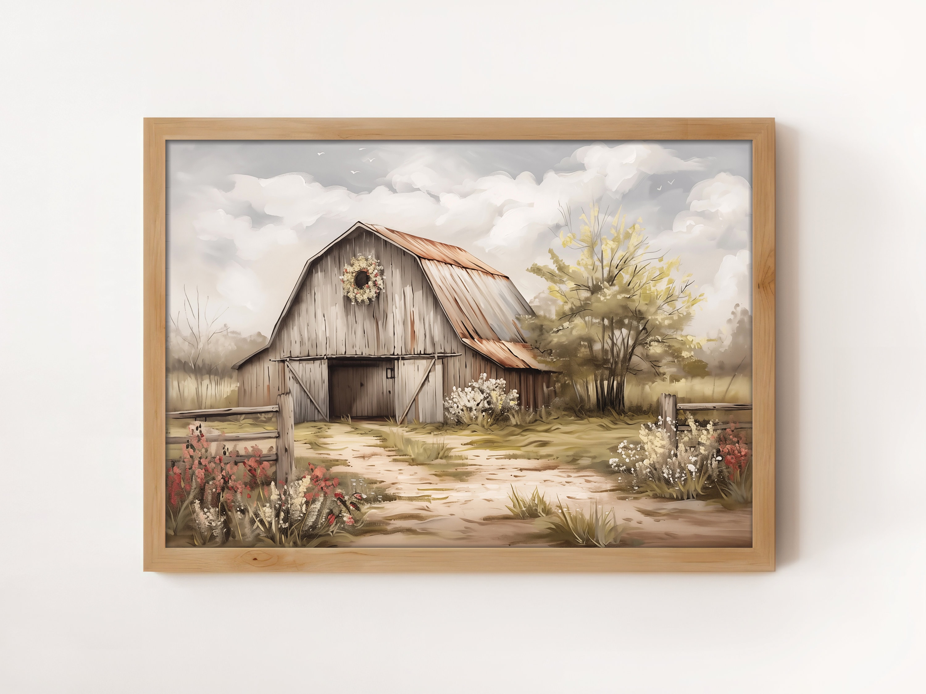 Rustic Barn Wall Art Print | Printable Farm Picture | Farmhouse ...