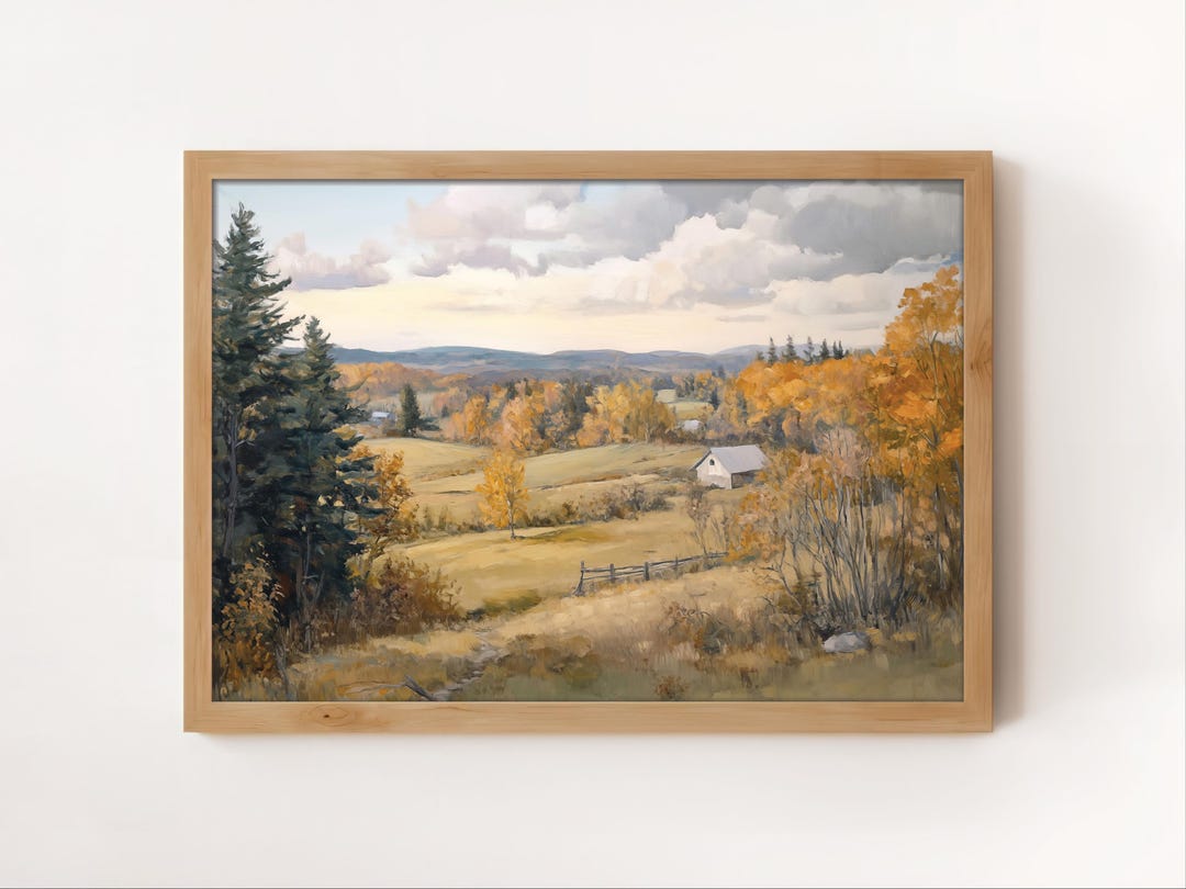 Autumn Country Scenery Printable | Farm Art Print | Digital Download ...
