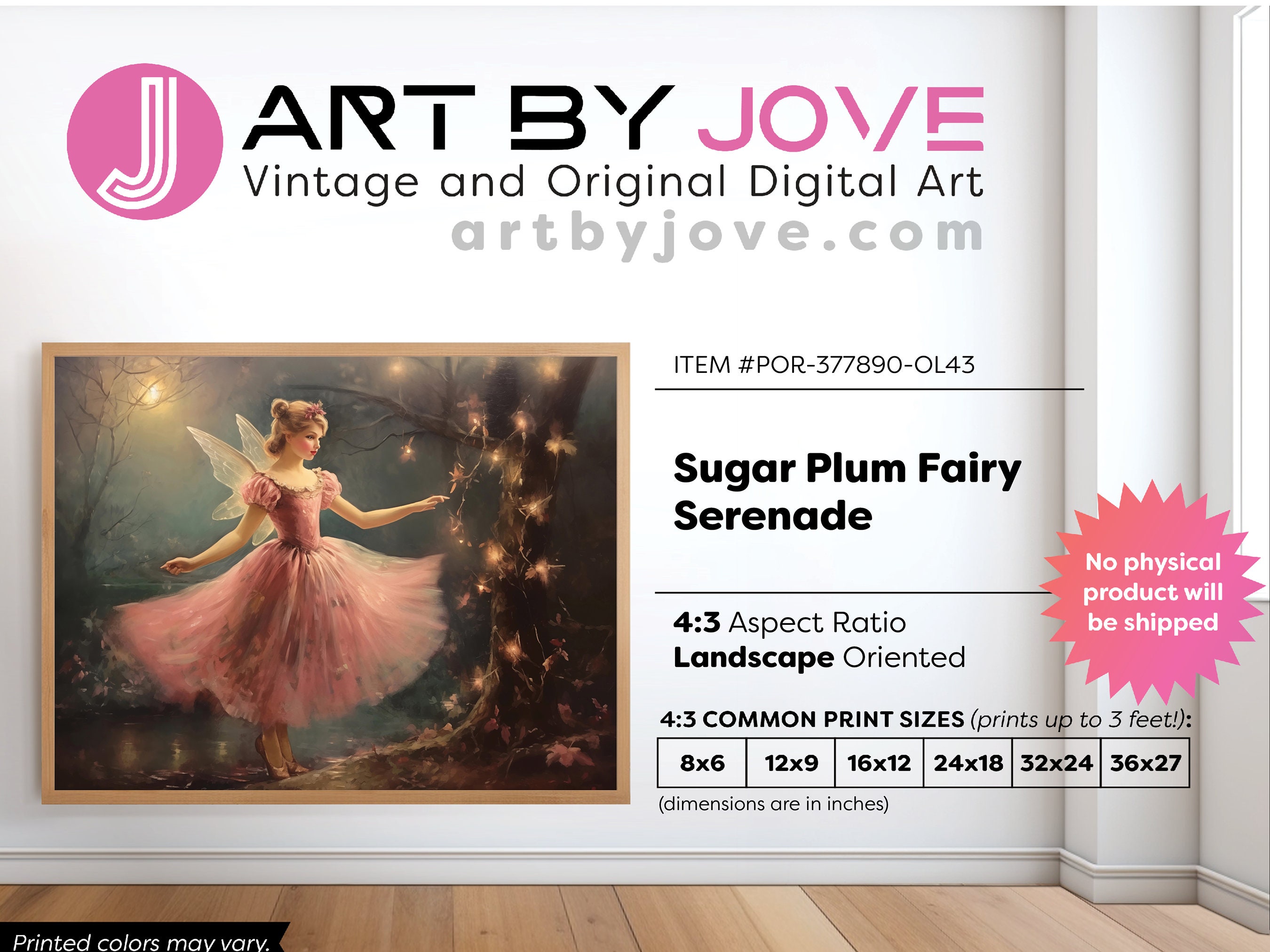 Sugar Plum Fairy Christmas Picture Printable Wall Art Instant Digital ...
