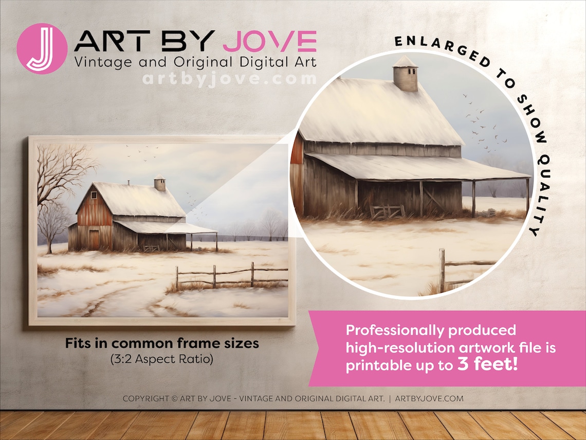 Winter Barn Printable Wall Art Instant Digital Download - Etsy