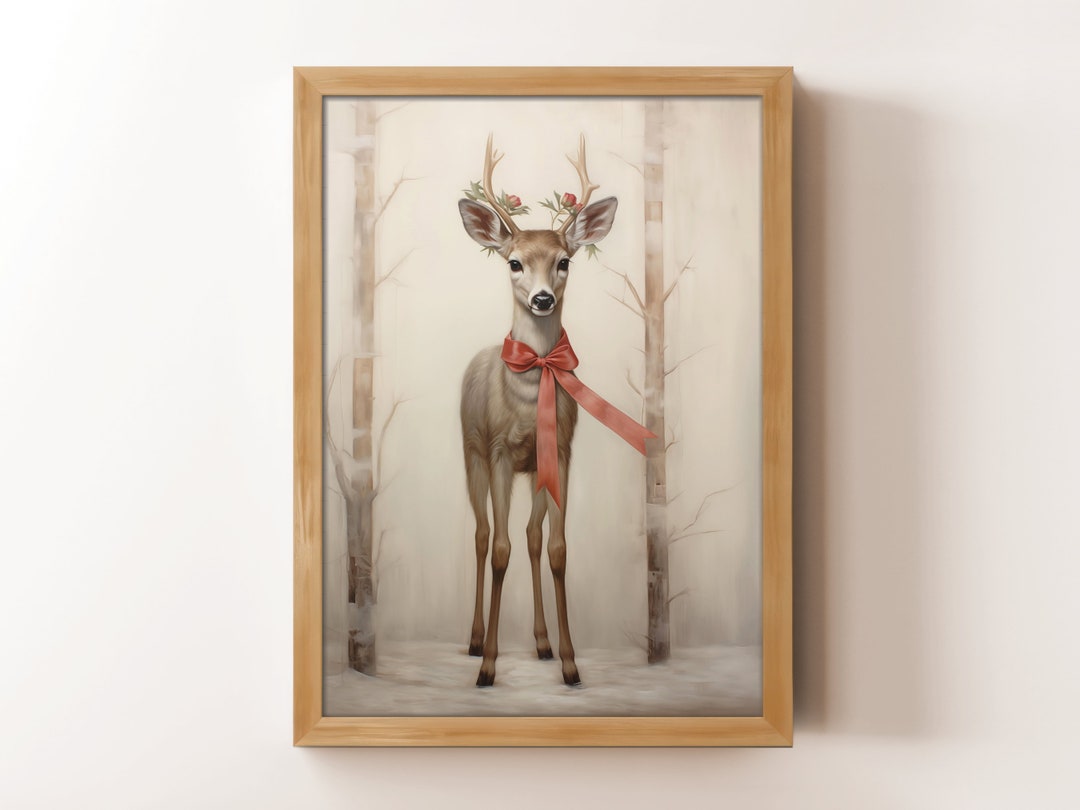 Reindeer Christmas Print Download | Christmas Art Prints | Reindeer ...