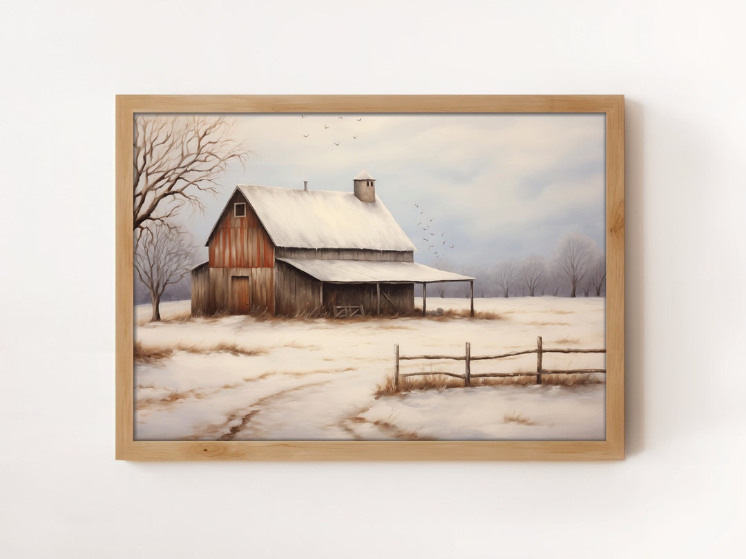 Winter Barn Printable Wall Art Instant Digital Download - Etsy