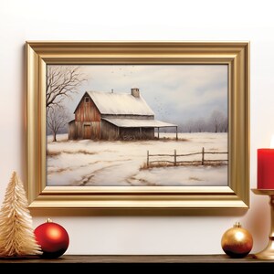 Winter Barn Printable Wall Art Instant Digital Download - Etsy