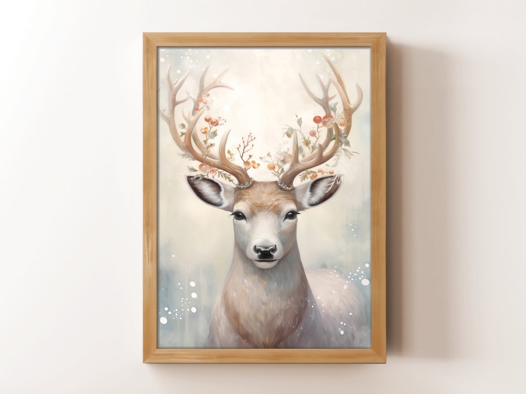 Reindeer Printable Wall Art | Instant Digital Download | Christmas ...