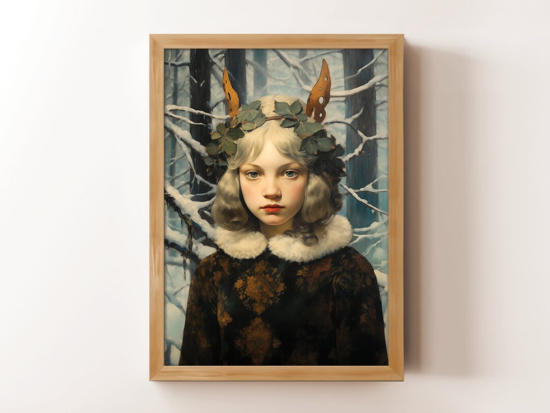 Winter Fairy Portrait: Woodland Nymph Art Print (digital Download) - Etsy