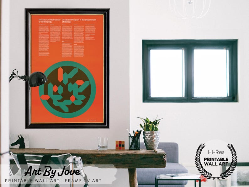 MIT Biology Poster: 1967 Vintage Tech Wall Art (digital Print) - Etsy