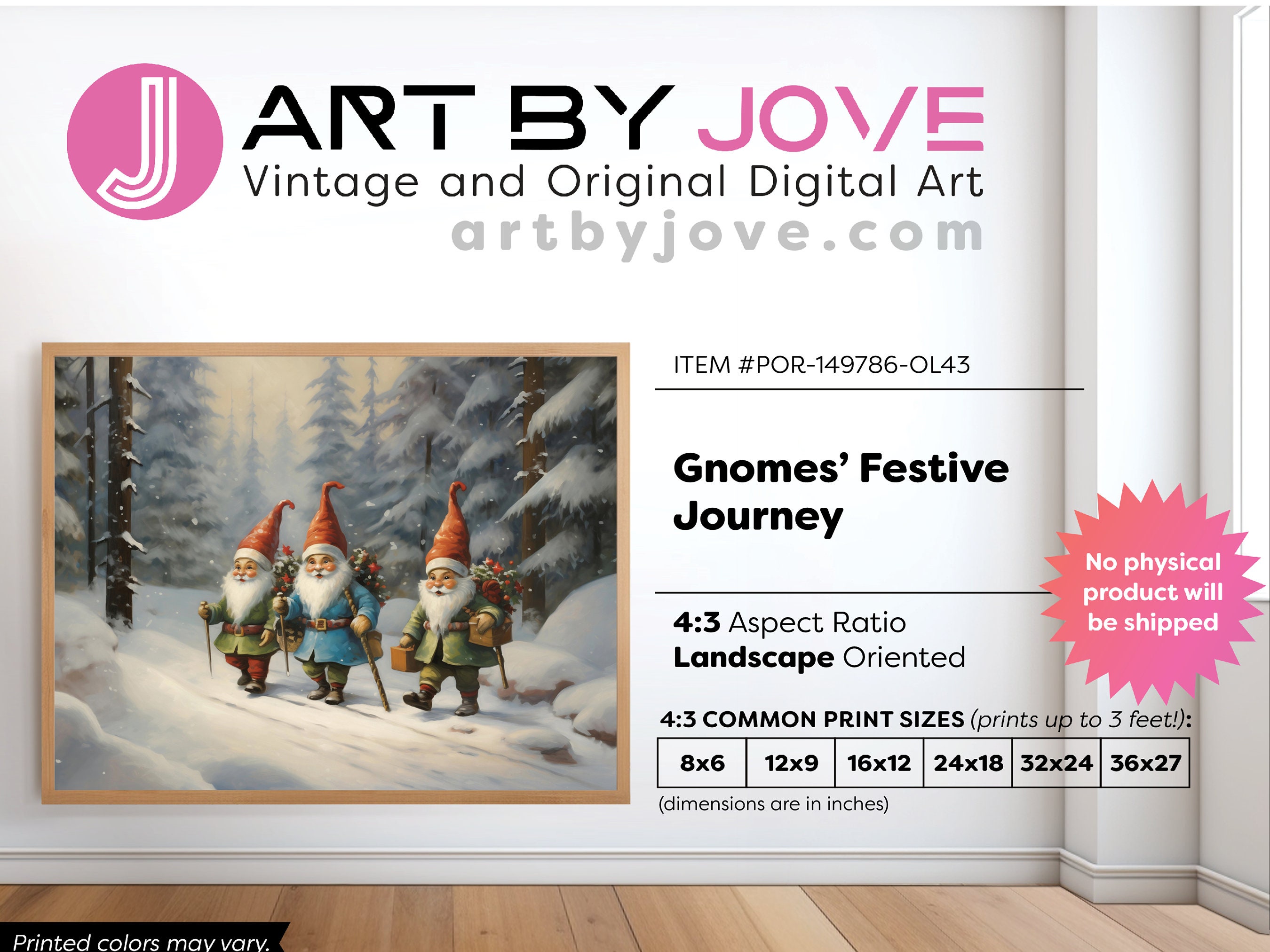 Christmas Gnomes Printable Wall Art Instant Digital Download Vintage ...