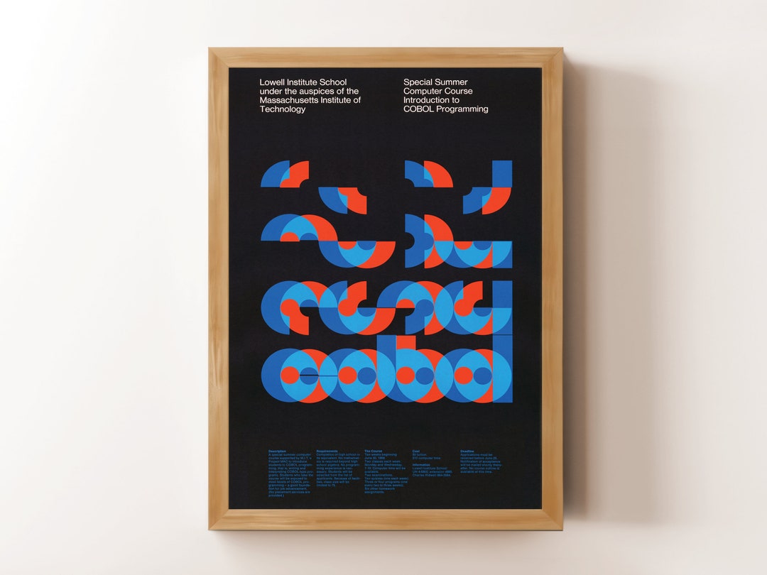 Vintage 1969 MIT Poster | Retro Printable Wall Art | Computer ...