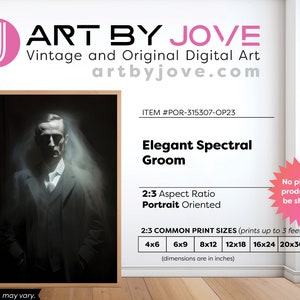 Spooky Ghost Victorian Groom Printable Wall Art | Instant Digital ...