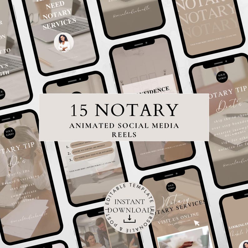 Notary Instagram Reels and Stories | Social Media Templates for Notary ...