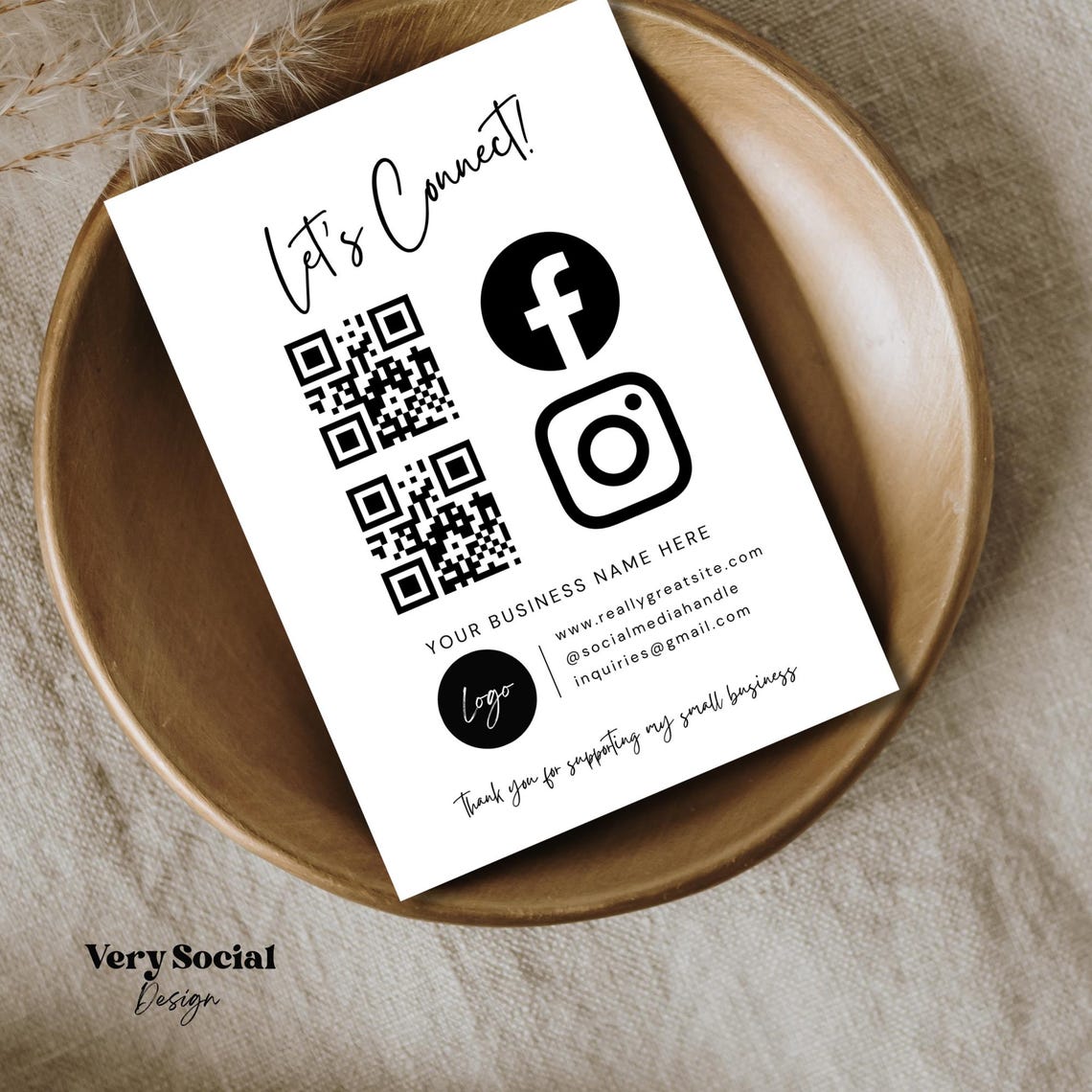 Social Media QR Code Flyer Template Editable Canva Design Small ...