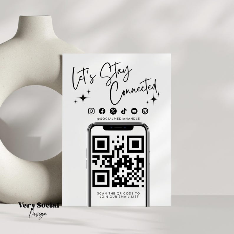Social Media QR Code Flyer Template: Editable Canva Design (digital ...