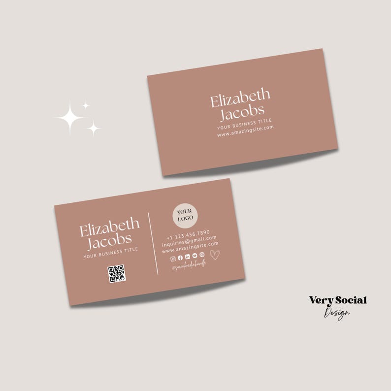 Boho Business Card Template for Professionals Modern Customizable ...