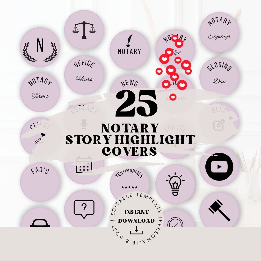 Hightlight Cover Icons Notary Social Media Templates Notary Marketing ...
